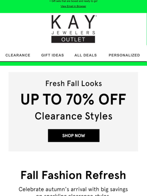 Kay Jewelers: Fall clearance at up to 70% off! | Milled