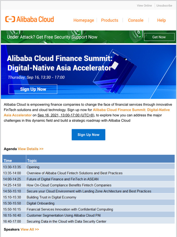 Alibaba Cloud: Sign Up Now | Alibaba Cloud Finance Summit: Digital ...