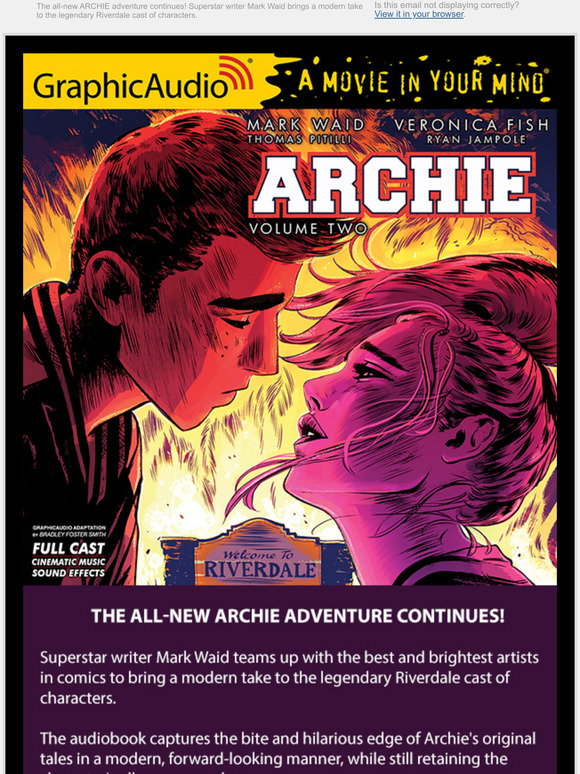 GraphicAudio: If classic Archie is a Saturday morning cartoon, this new ...