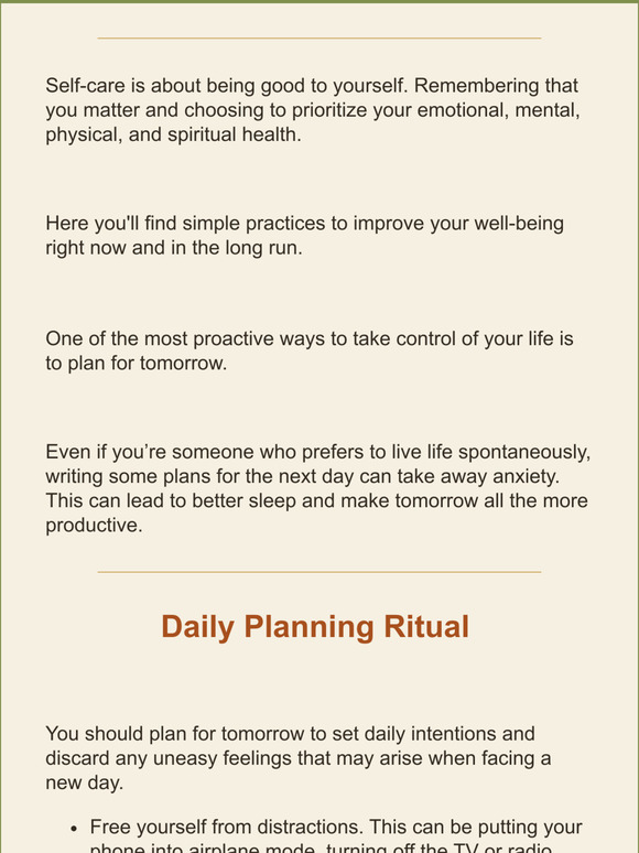 Mana Artisan Botanics: [Self Care Ritual] Plan for Tomorrow | Milled