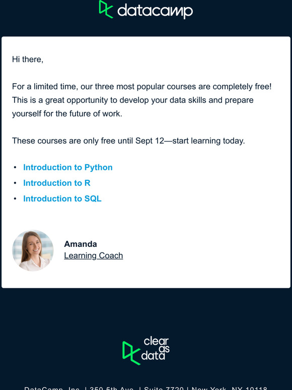 DataCamp: Free courses for a limited time! | Milled