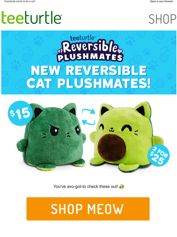 TeeTurtle: NEW Reversible Cat Plushmates! | Milled
