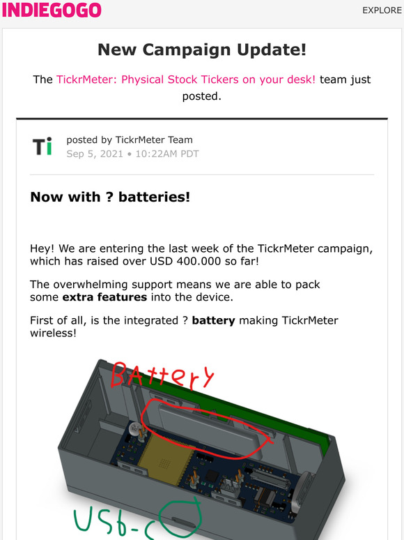 Indiegogo: Update #3 from TickrMeter: Physical Stock Tickers on your ...