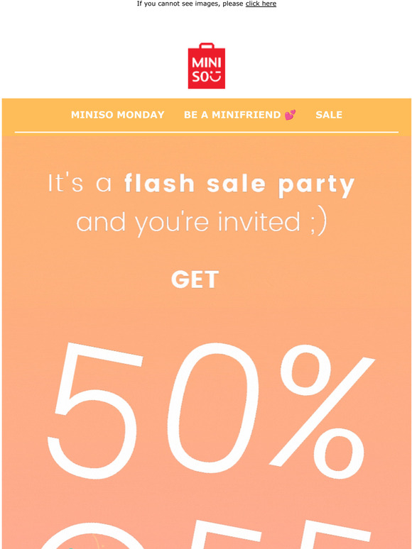 MINISO: FINAL HOURS: Miniso Monday Up to 80% OFF is ending soon! | Milled