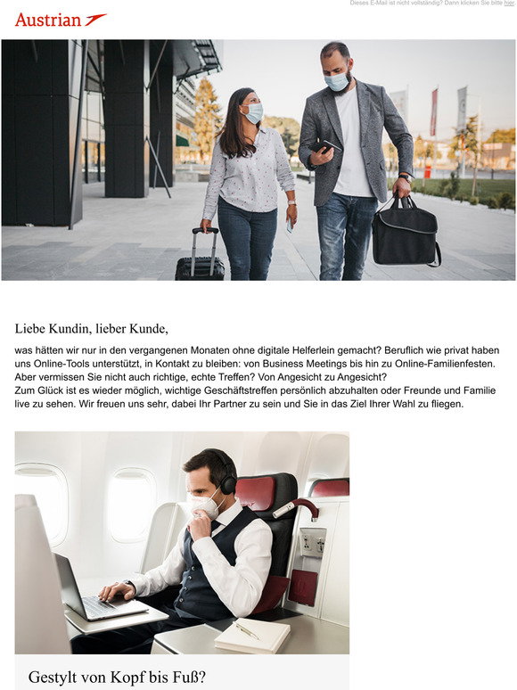 Austrian Airlines: Meet & Greet statt Mute & Frozen | Milled