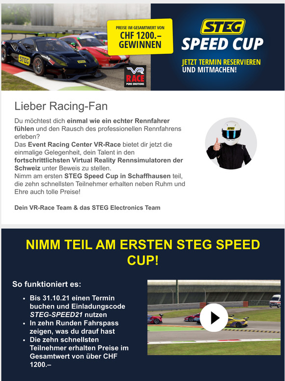 STEG Electronics: STEG Speed Cup: Jetzt mitfahren und Preise im Wert ...