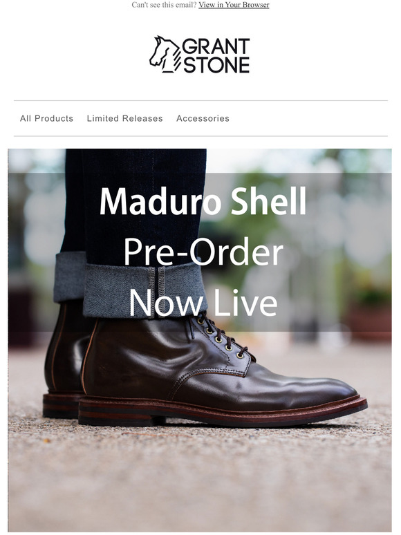 Grant Stone LLC: Maduro Shell Cordovan Pre-Order | Milled