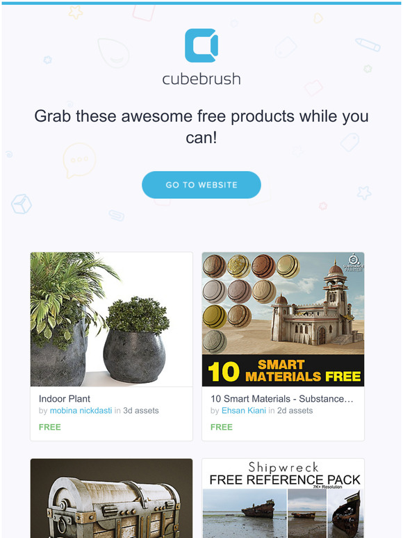 Cubebrush: Happy Tuesday! Here are your weekly freebies! | Milled