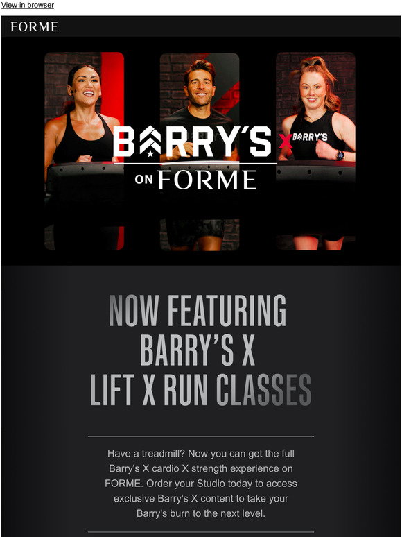 FORME: Introducing Barrys X LIFT X RUN Classes | Milled