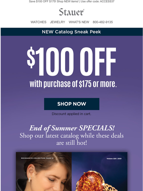 Stauer: 100 OFF! First Look at our NEW catalog! | Milled