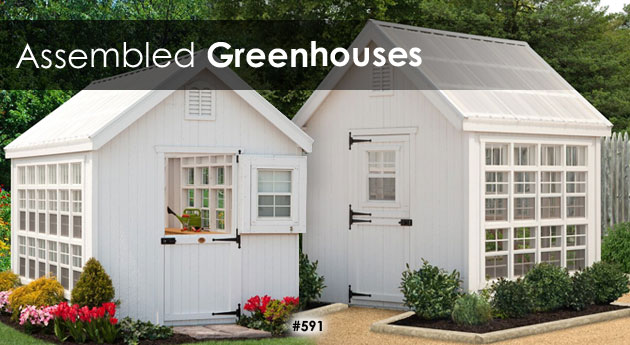 Pinecraft: Amish Made Fully Assembled Colonial Gable Greenhouse | Milled