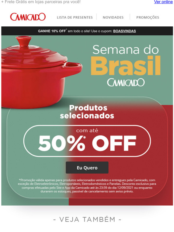 Camicado: Semana do Brasil at 50% OFF chamando! | Milled