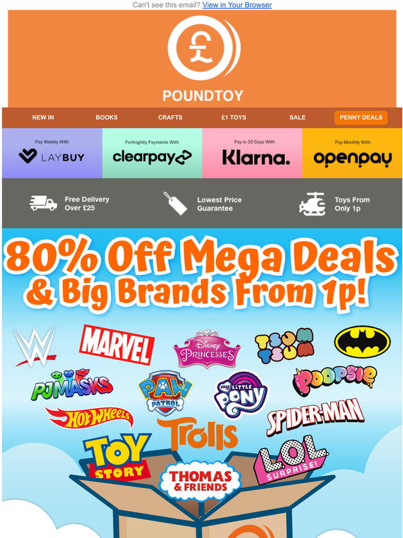 PoundToy: Big Brands From Only 1p | Milled