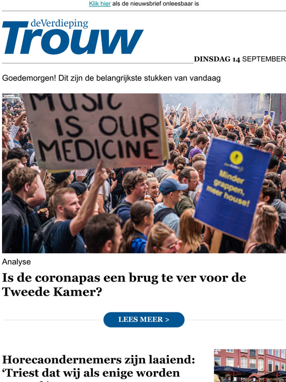 Trouw Webwinkel: Kamerleden maken zich zorgen over coronapas | Milled Trouw Webwinkel: Kamerleden maken zich zorgen over coronapas | Milled