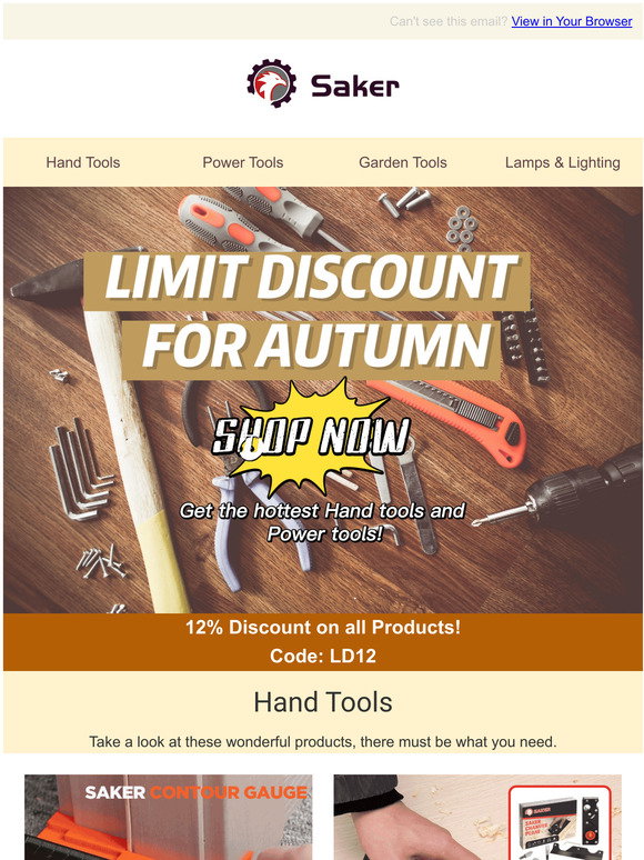 Saker: Hi, . The hottest tools are at a limited-time discount! | Milled