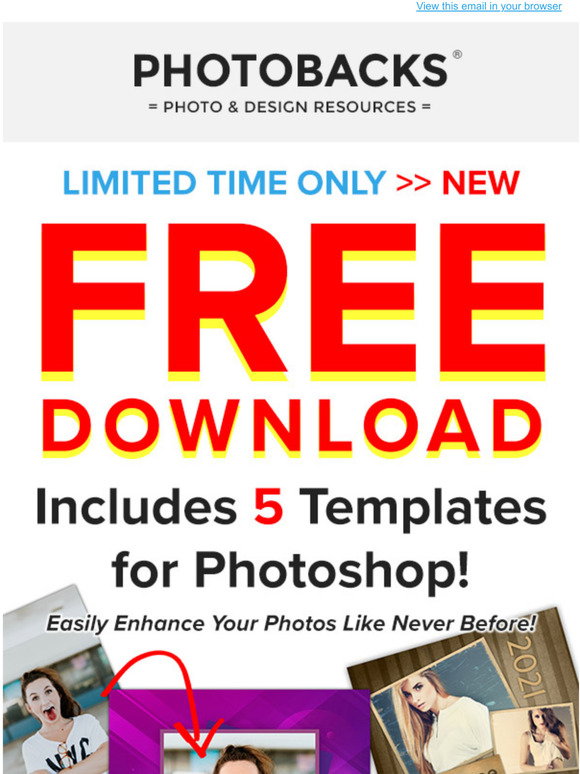 Photobacks: 5 FREE Photobacks Templates for Photoshop! Download Now ...