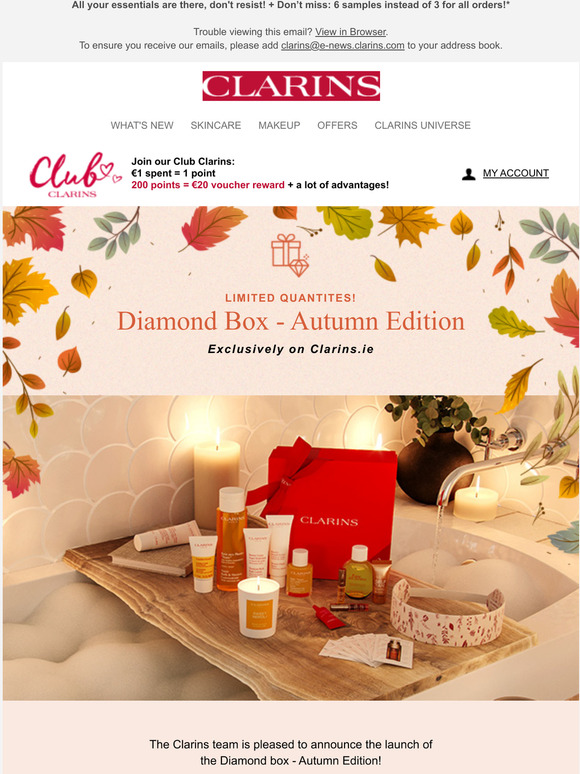 Clarins: Discover our new Diamond Box Autumn Edition! | Milled
