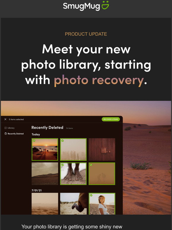 SmugMug: Recover photos and videos with your new photo library. | Milled