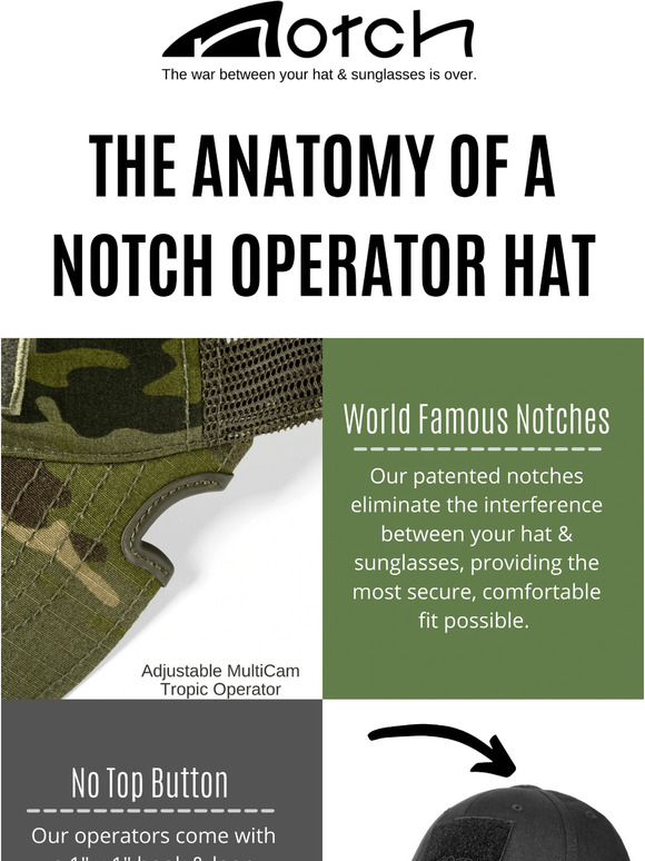 Notch: Notch: The market leader in Tactical Operator caps | Milled