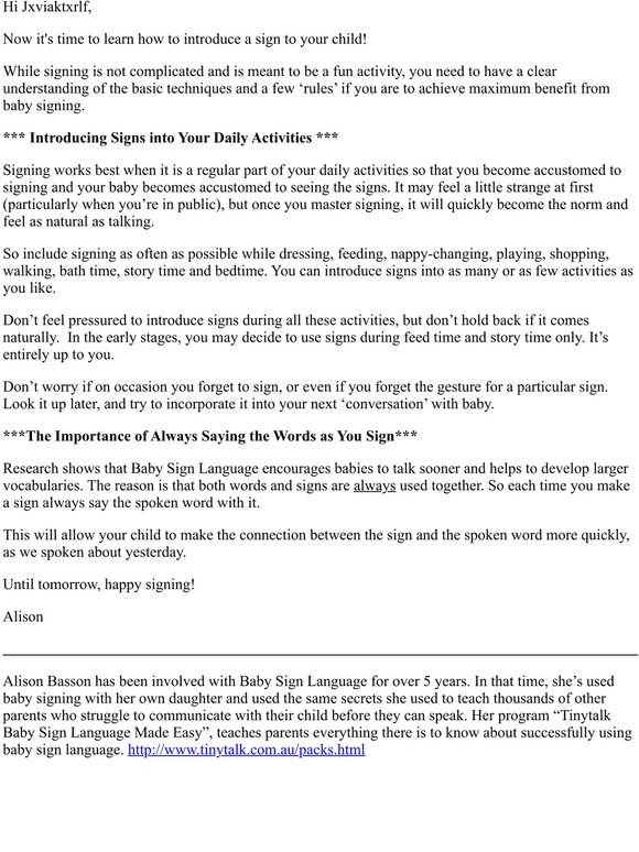 Tiny Talk: -here are 2 of 7 simple steps for introducing a sign | Milled