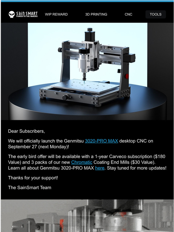 SainSmart: Genmitsu 3020-PRO MAX CNC Router Launches Next Monday! | Milled