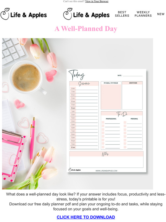 Life & Apples: A Daily Planner (printable inside ) | Milled