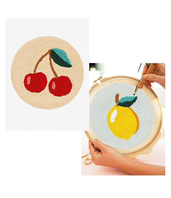 DMC: Free Patterns: Punch Needle Fruits | Milled
