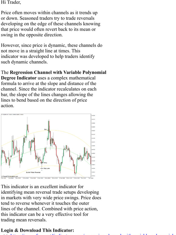 Forex MT4 Indicators: Regression Channel with Variable Polynomial Degree Indicator for MT4 | Milled