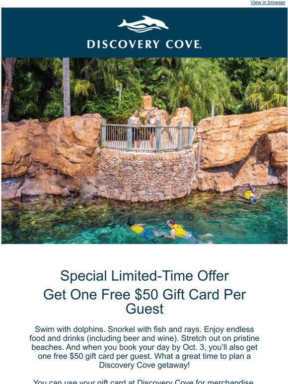 SeaWorld: Escape to Paradise With a FREE $50 Gift Card Per Guest | Milled