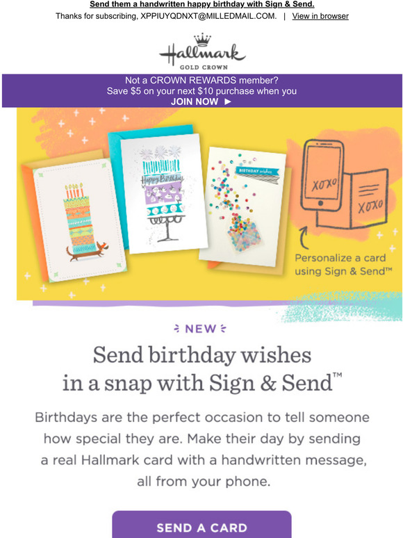 Hallmark: FREE Sign & Send card inside + perfect birthday cards are ...