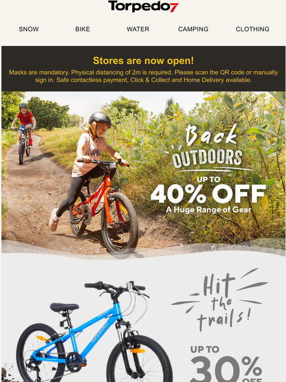 Torpedo7: Adventure awaits! Deals to get you back outdoors | Milled