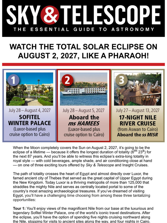 Sky & Telescope: Watch the Total Solar Eclipse On August 2, 2027! | Milled