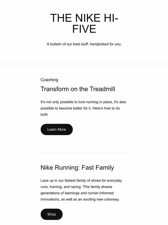 Nike: Hey, Here's Your Nike Newsletter! | Milled