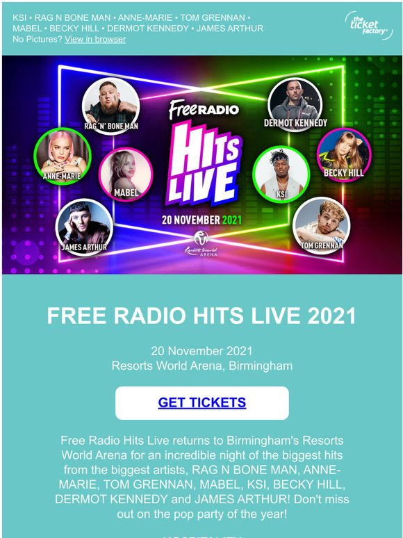 The Ticket Factory: Line Up Released for Free Radio Hits Live 2021 ...