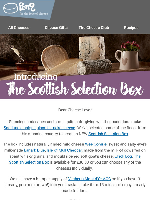 Pong Cheese: Introducing... The Scottish Selection Cheese Box | Milled