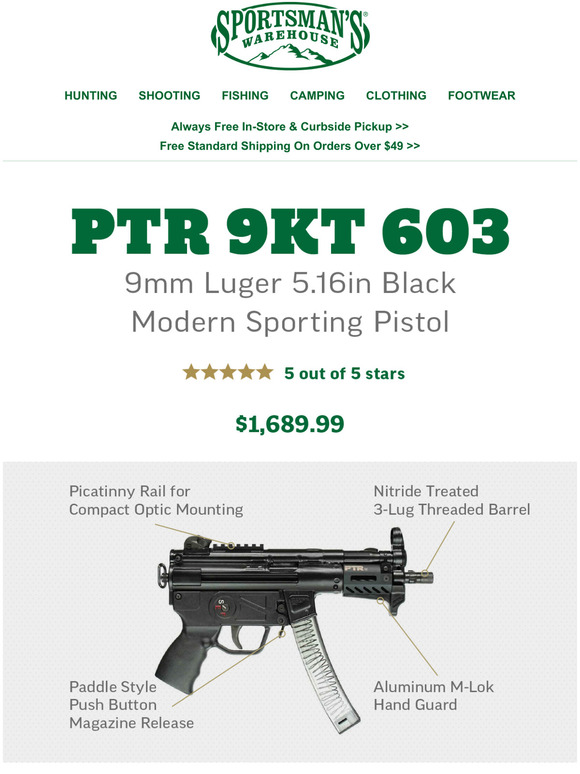 Sportsman's Warehouse: PTR 9KT 603 Modern Sporting Pistol | Milled