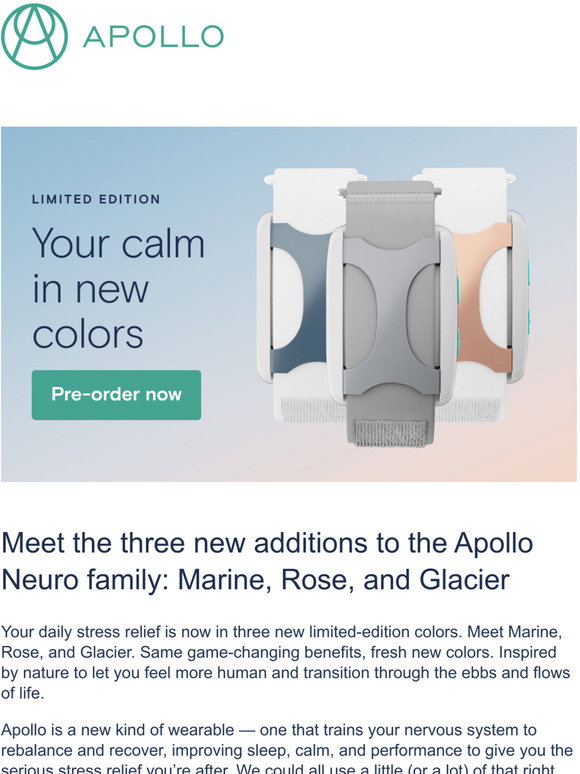 Apollo Neuroscience: NEW: Apollo Neuro in 3 limited-edition colors | Milled