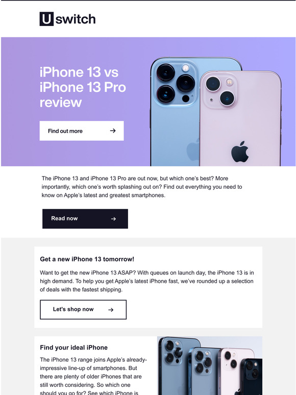 uSwitch: Dive into the details of Apples latest smartphones. | Milled