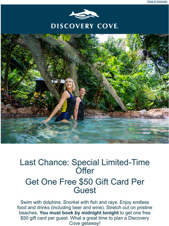 SeaWorld: Ending Tonight: Get a FREE $50 Gift Card Per Guest | Milled