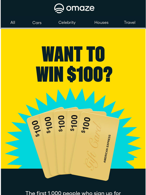 Omaze: Win 1 of 5 $100 AMEX gift cards! | Milled