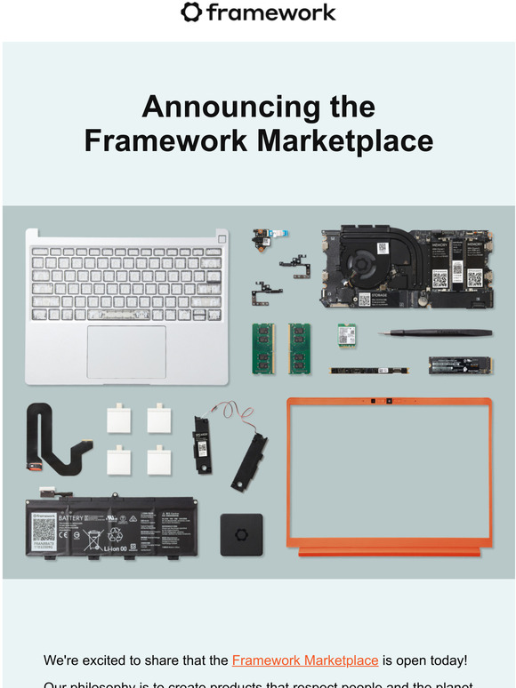 Frame: Announcing the Framework Marketplace | Milled