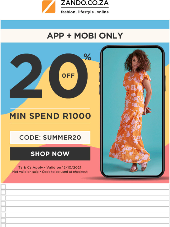 Zando: Last chance to shop 20% off app & mobile | Milled