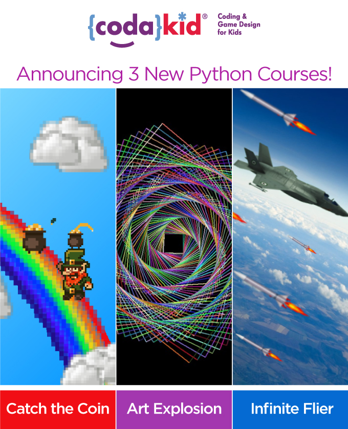 CodaKid: [Announcing] 3 New Python Self-Study Courses are Live! | Milled