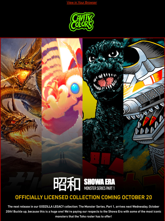 Cavitycolors: GODZILLA Monster Series announcement! | Milled
