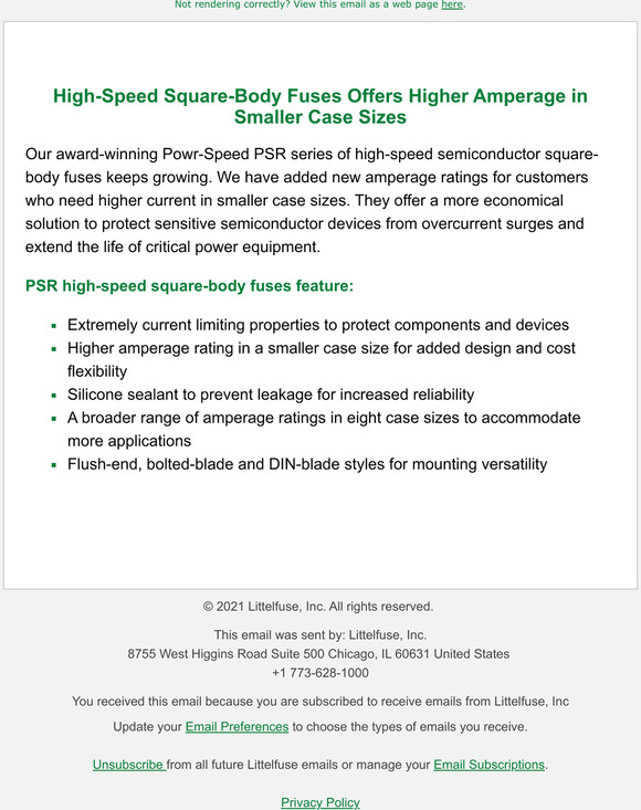 Littelfuse: Littelfuse Expands High-Speed Square-Body Fuse Amperage ...