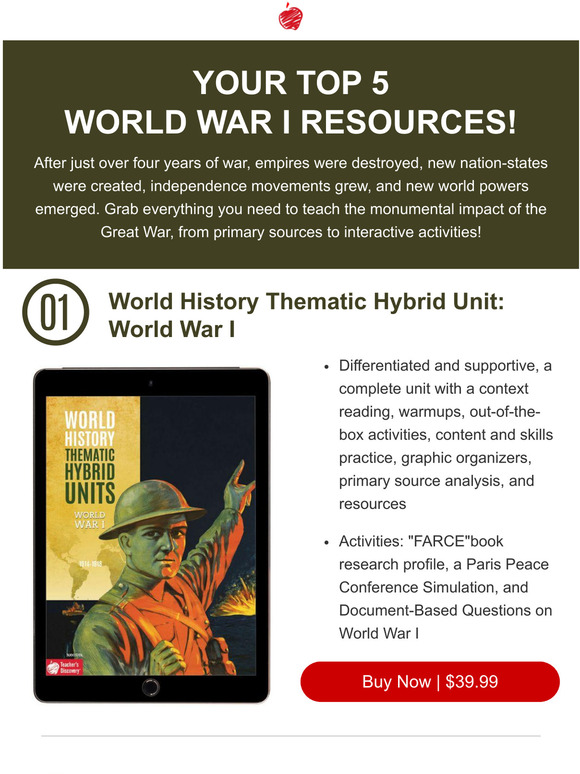 Teacher's Discovery: Your Top 5 World War I Resources for Social ...