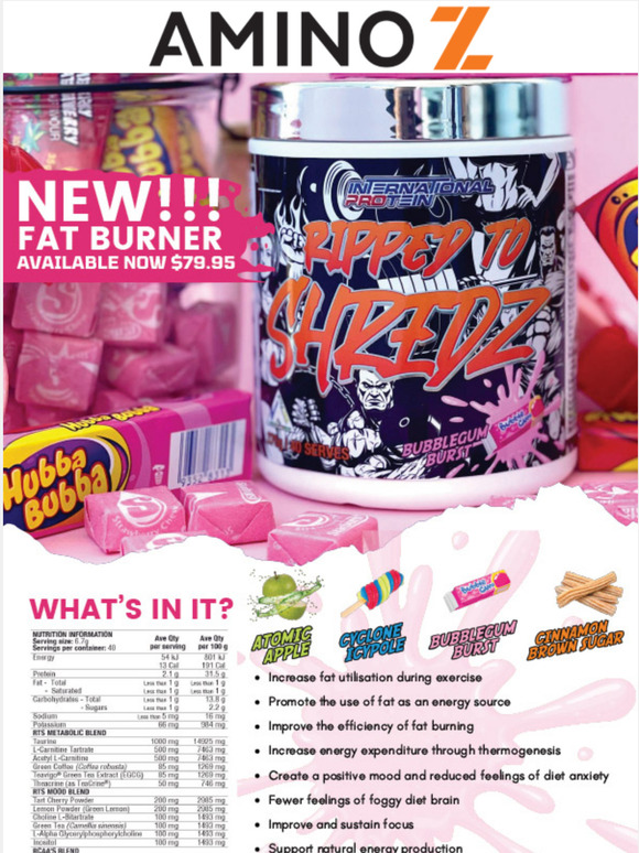 Amino Z: New! International Protein Ripped to Shredz | Milled