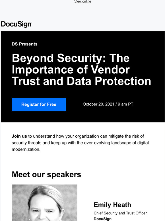 DocuSign: Emily, David, Shamla, Nicole and Assaf are inviting you to ...