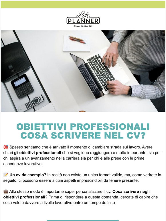 Life Planner: Obiettivi professionali, cosa scrivere nel CV? | Milled