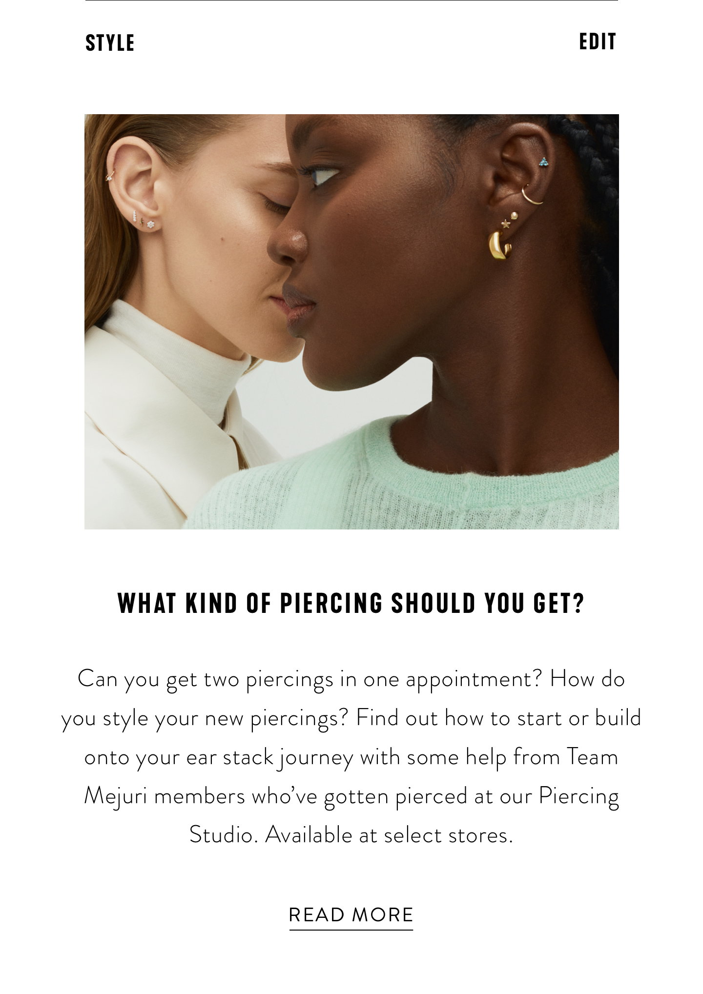 Mejuri: The Piercing Studio is open! | Milled